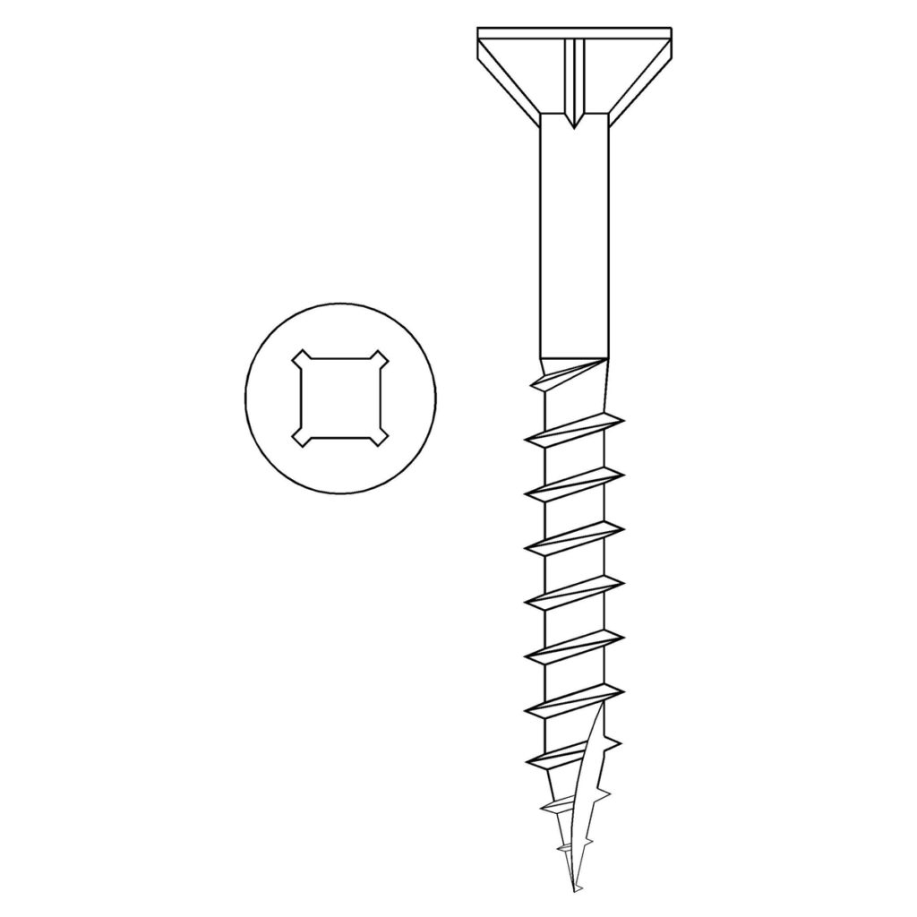 #8-11 X 1 5/8" Flat Head Nibs Wood Screw, Phillips|Square, Coarse, Type ...