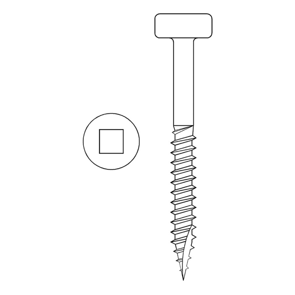 #6-18 X 1 1/4" Modified Pan Head Face Frame Screw, Square, Fine, Type ...