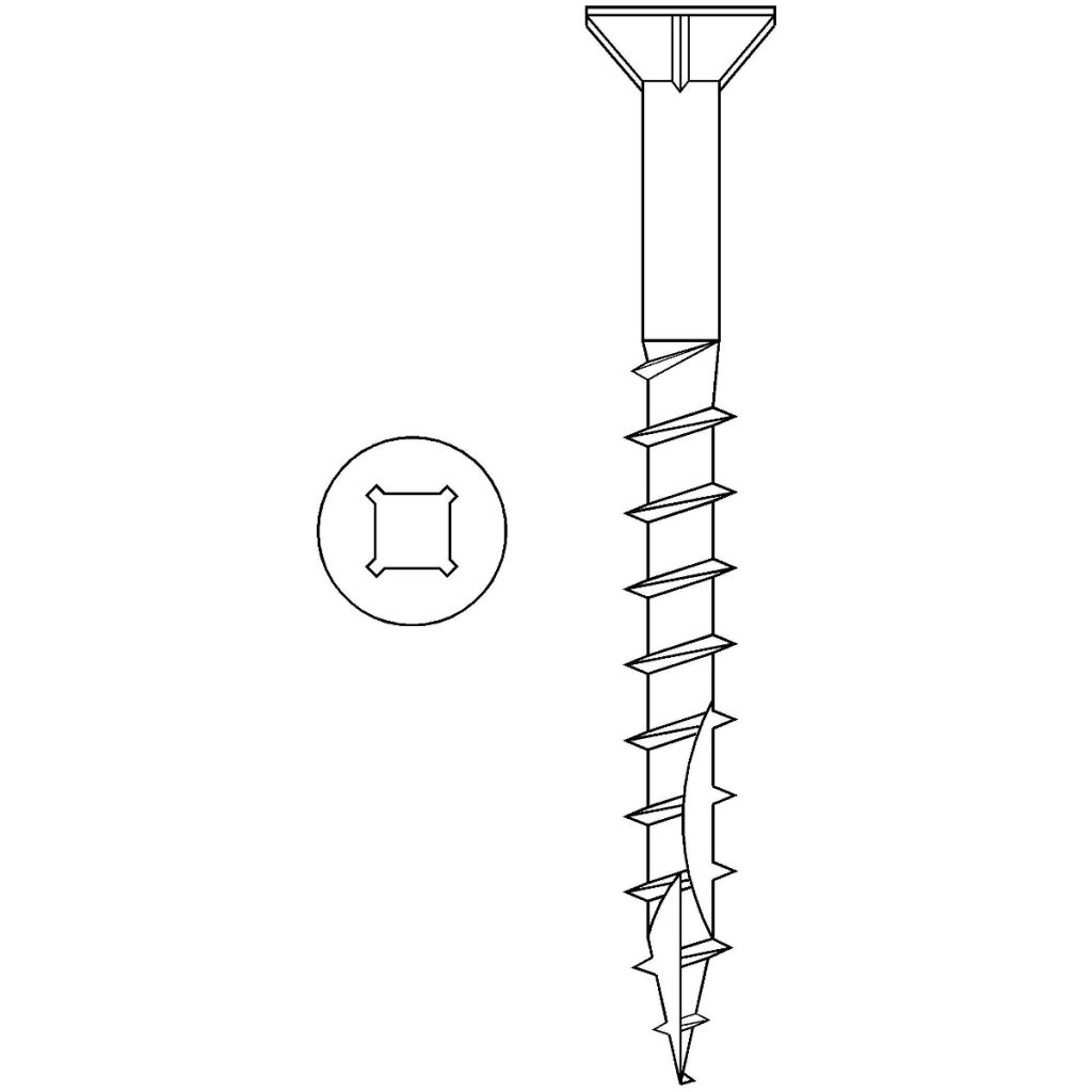 #8-9 X 1 1/4" Flat Head Nibs Wood Screw, #2 Phillips|Square Combo ...