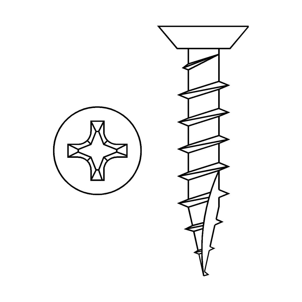 #7-12 X 5/8" Flat Head Wood Screw, Undercut, #2 Phillips, Coarse, Type ...