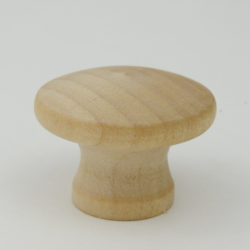 1 1/4" Wooden Knob, Round, Birch, Raw - Rapid Start
