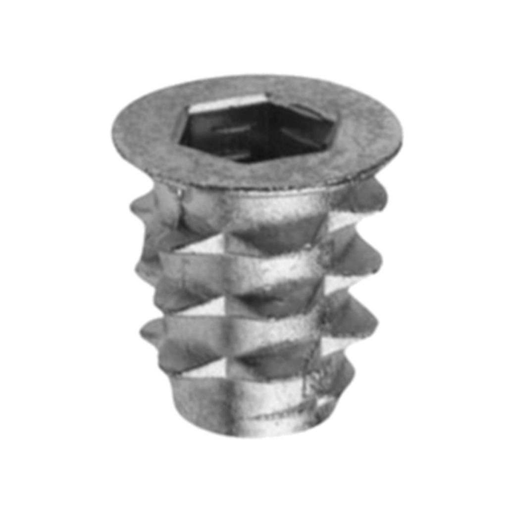 1/4"-20 X 20mm Insert Nut, Screw In, Flange, Type D, Die Cast, Zinc ...